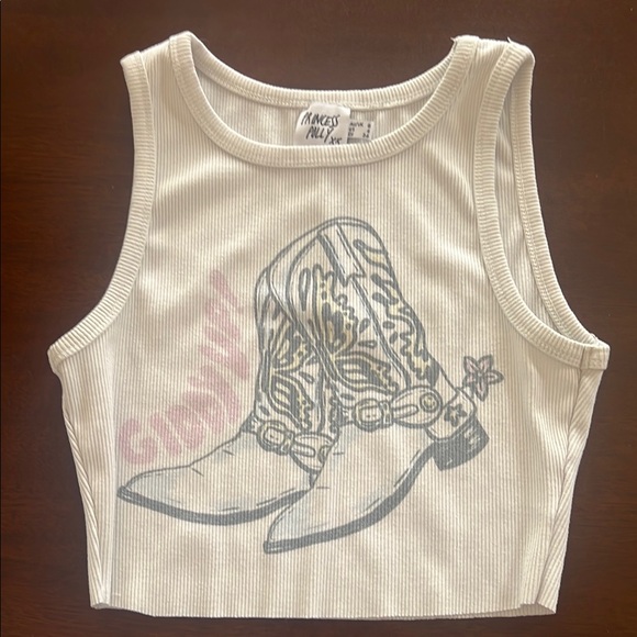 Princess Polly | Tops | Princess Polly Cream Cropped Tank Top With ...